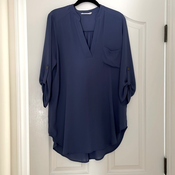 Tops | Dusty Blue Blouse | Poshmark
